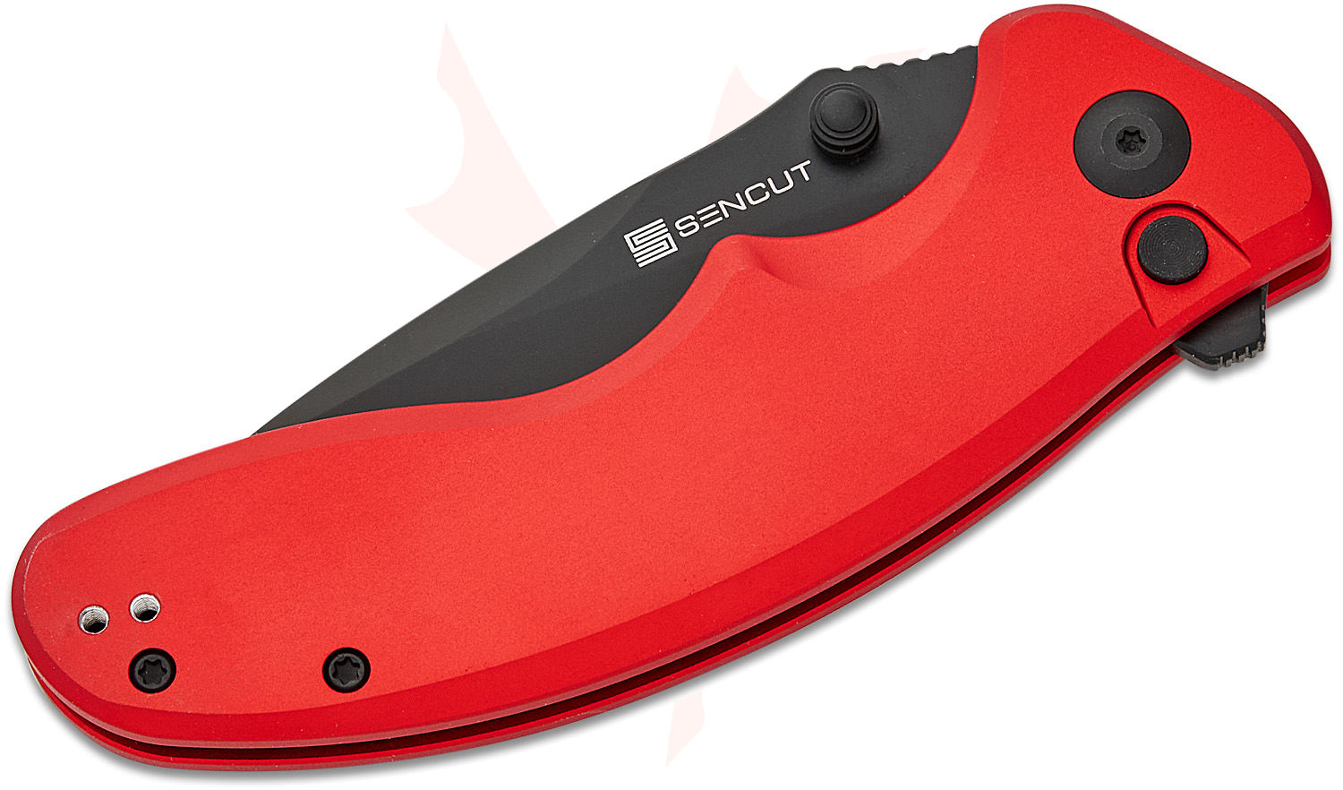 Sencut Knives Cybrix Button Lock Flipper Knife 3.46" Black Drop Point ...