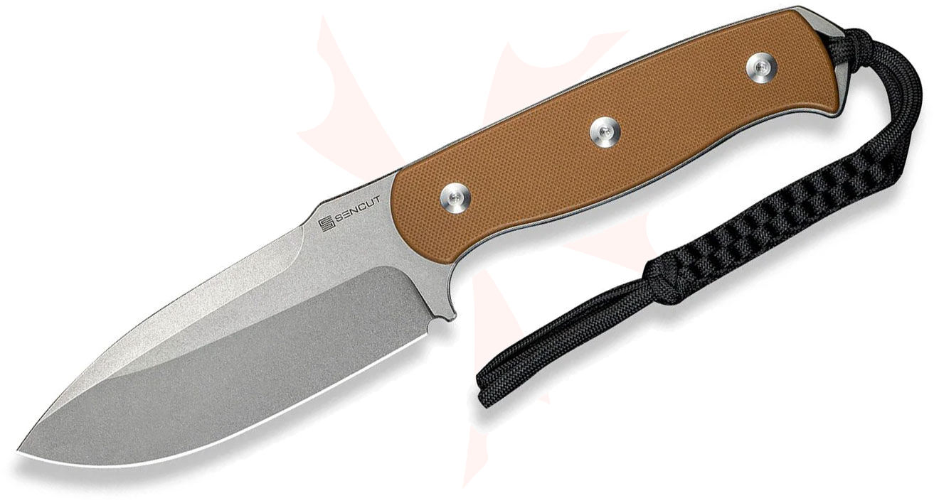 Sencut Knives Toxodon Fixed Blade Knife 4.57" 9Cr18MoV Stonewashed Drop ...