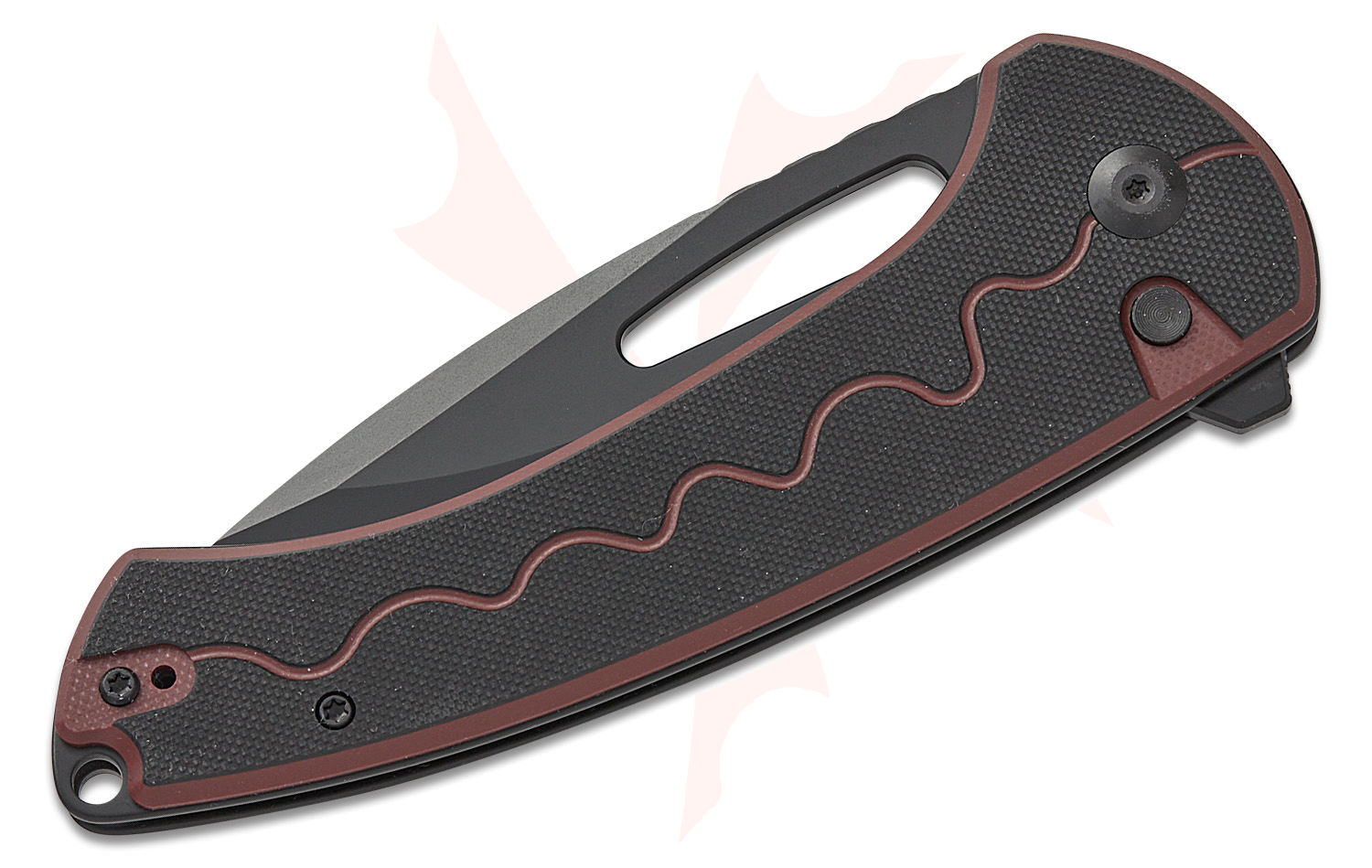 Sencut Knives Squiggy Button Lock Flipper Knife 3.89" Black Drop Point ...