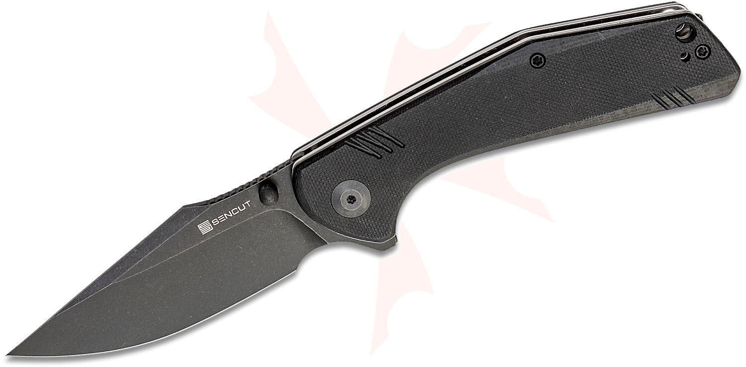 Sencut Knives SA02C Actium Flipper Knife 3.46" D2 Black Stonewashed ...