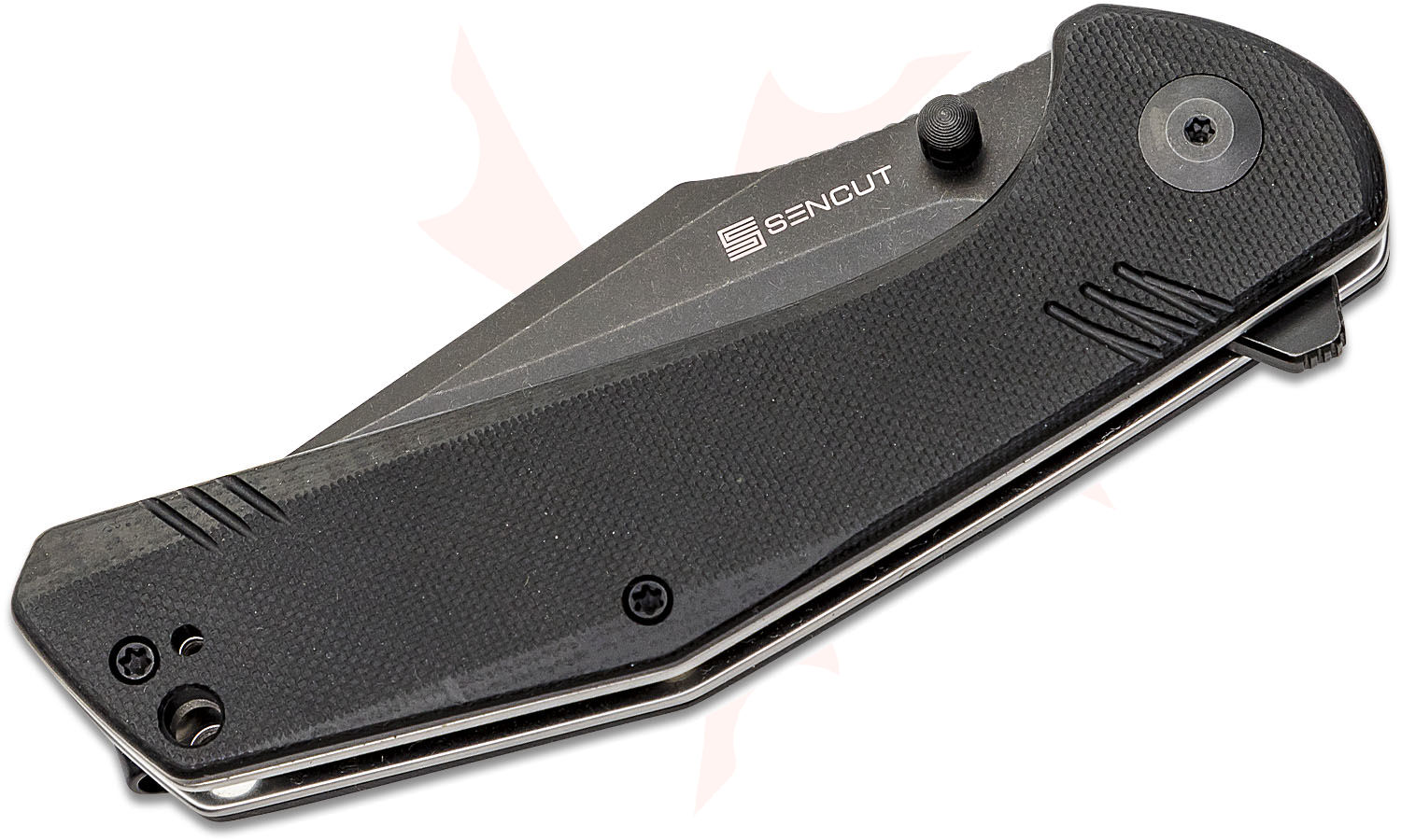 Sencut Knives SA02C Actium Flipper Knife 3.46" D2 Black Stonewashed ...