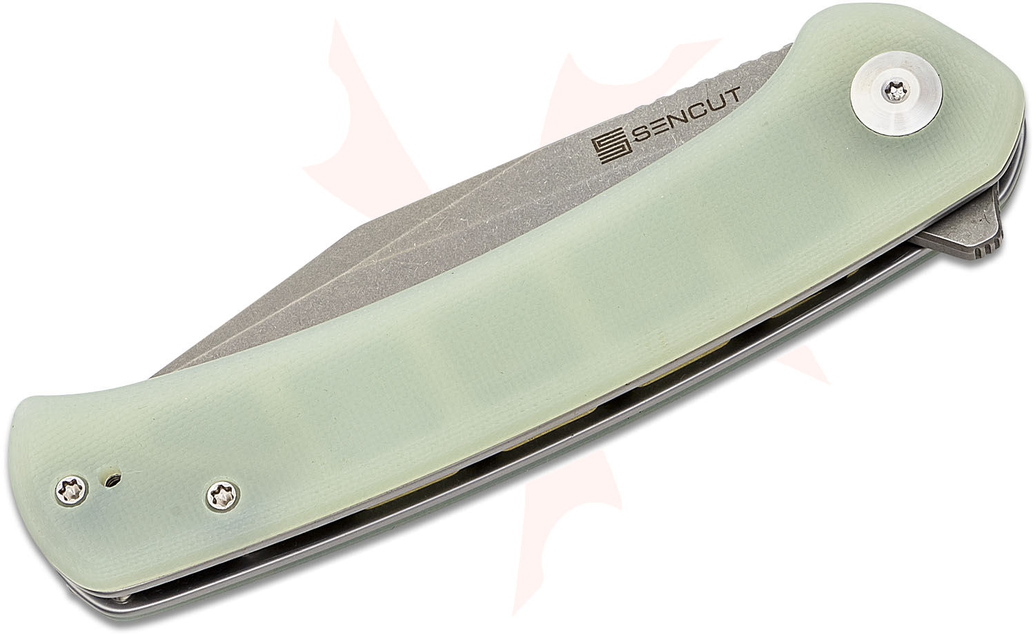 Sencut Knives SA05C-V1 Snap Flipper Knife 3.48" Stonewashed Clip Point ...