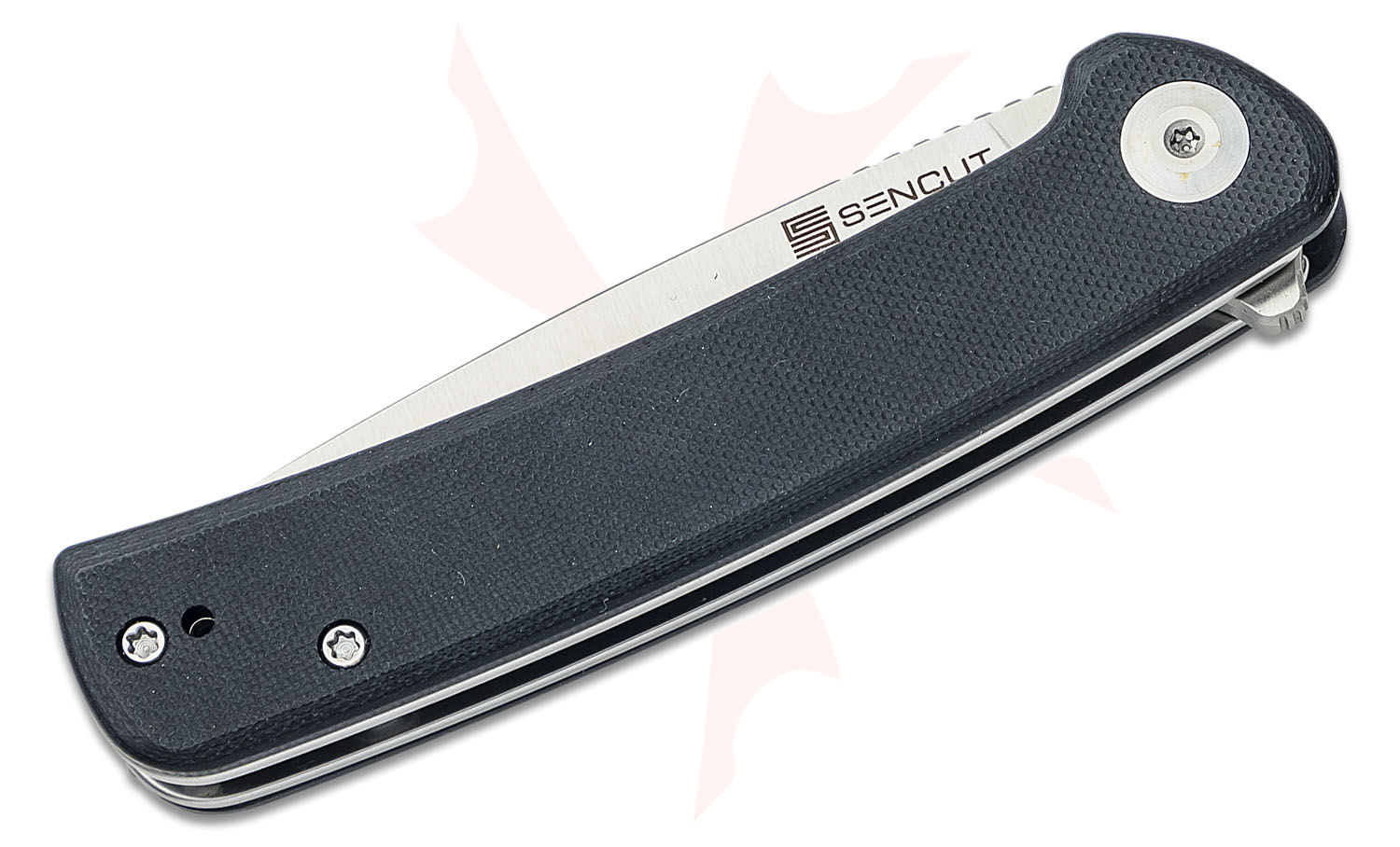 Sencut Knives SA09A Neches Flipper Knife 3.2" Satin 10Cr15CoMoV Drop ...