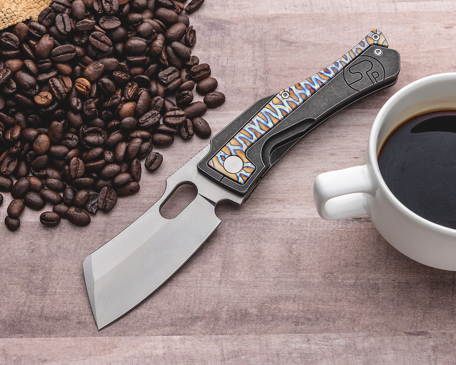 Serge Panchenko Production Trisect Folding Knife 3.75" M390 Stonewashed ...