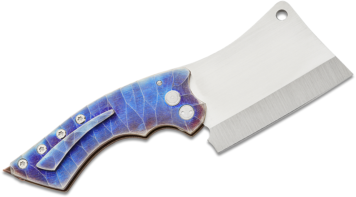 Sergey Rogovets Custom Cleaver Button Lock Folding Knife 3.55" CPM ...