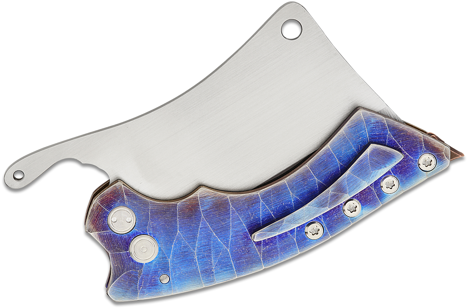 Sergey Rogovets Custom Cleaver Button Lock Folding Knife 3.55" CPM ...