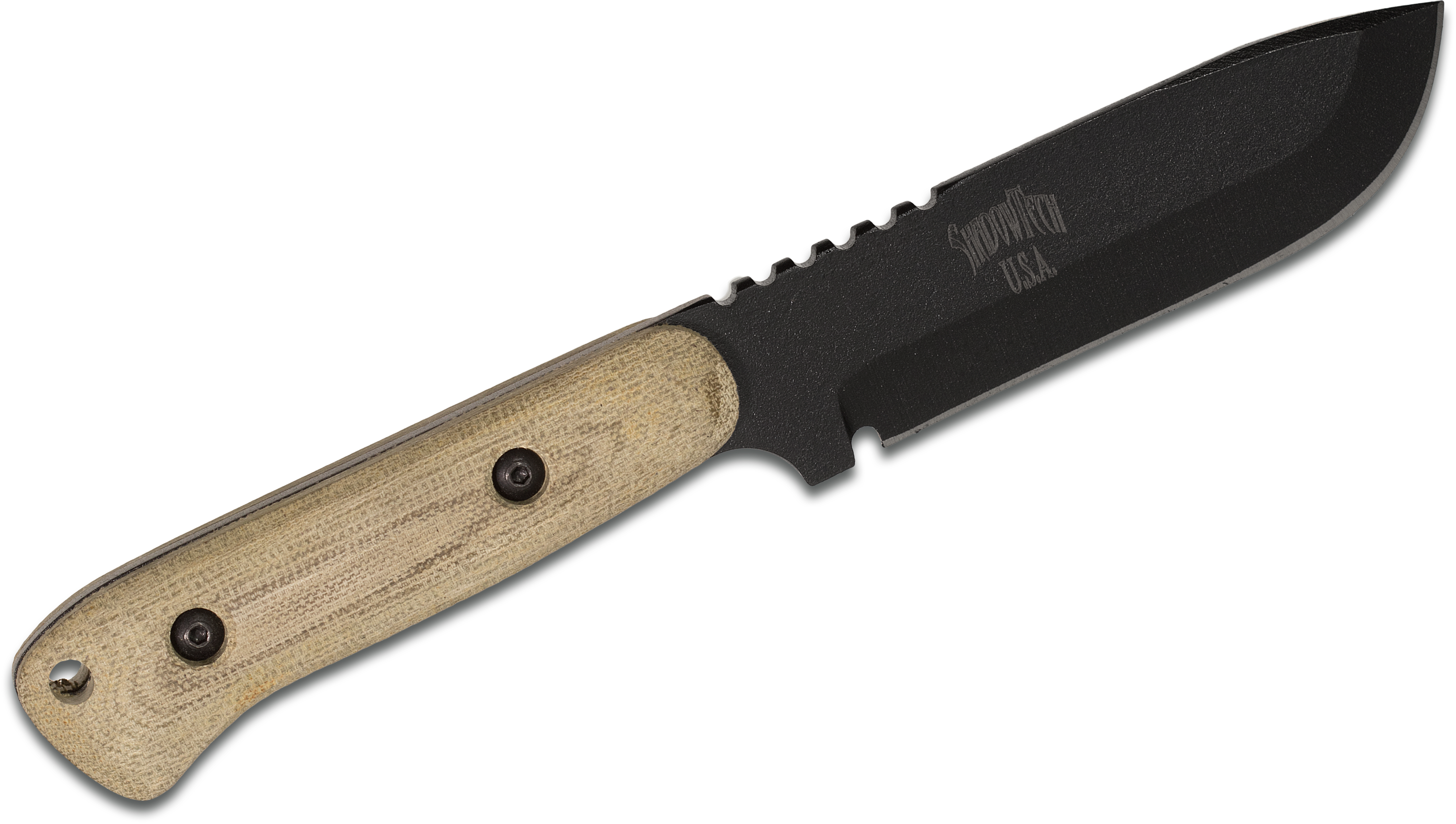 Shadow Tech Gear2Survive Bushcraft Knife Fixed 4.38" Black Blade, Green ...