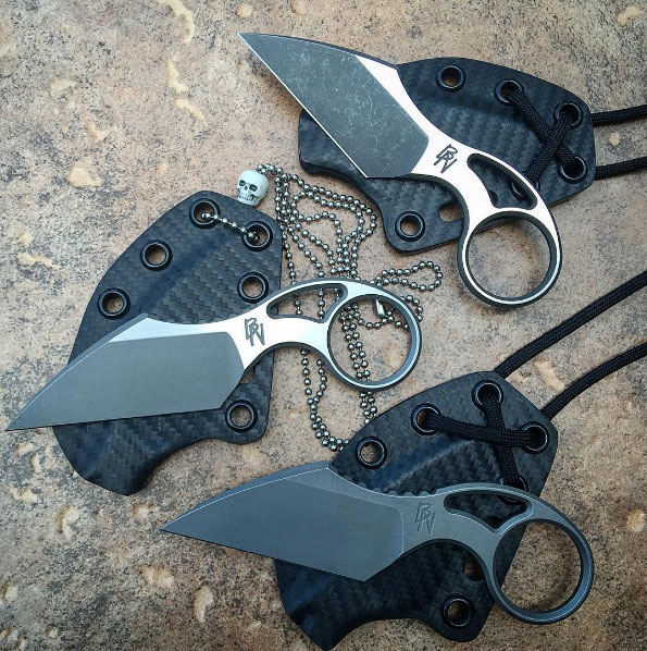 SharpByDesign Custom Talon Neck Knife 2.5" CPM-S35VN Blasted Two-Tone Blade, Kydex Sheath ...