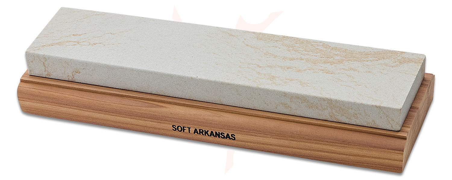 Arkansas Soft Whetstone on Cedar Block 8" x 2" x 0.5" - KnifeCenter - AC10
