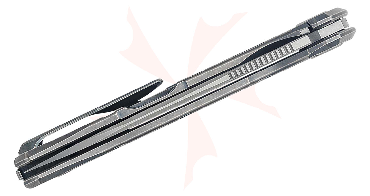 Shirogorov CCKS 2023 F95T Flipper Knife 3.875" CPM-S90V Drop Point Blade, 3D Machined Titanium ...