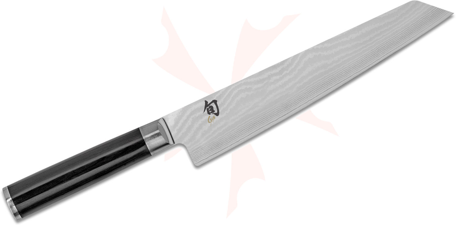 Shun DM0782 Classic Master Prep Knife 9" VG-Max Damascus Blade, Ebony ...