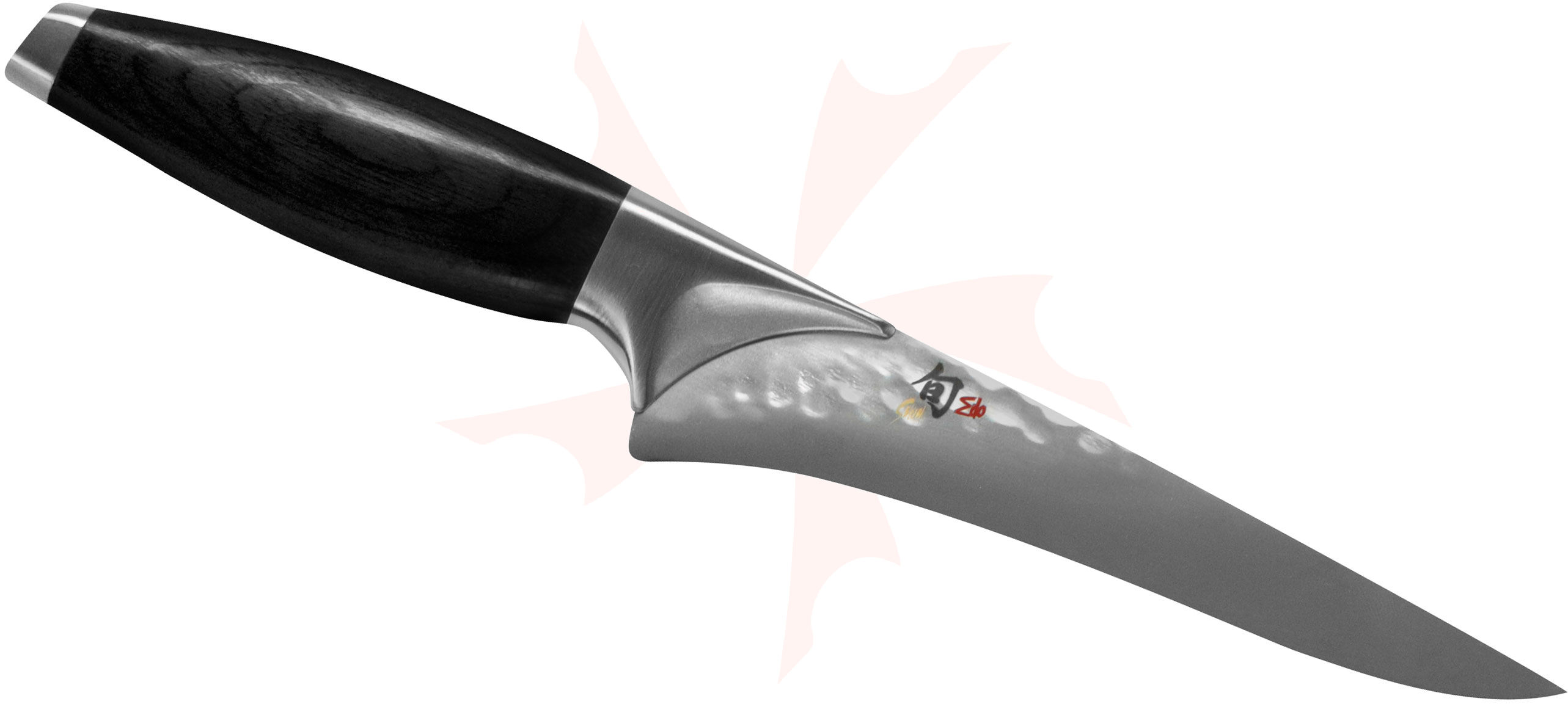 Shun BB1514 Edo Boning Knife 6" Hammered VG10 Blade, PakkaWood Handles ...