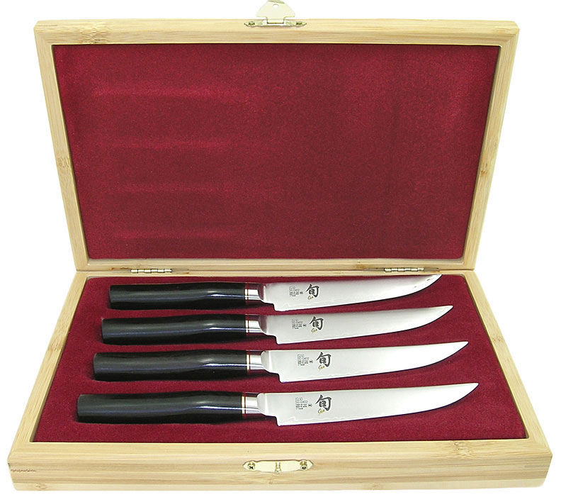 Shun Elite 4 Piece Steak Knife Box Set - KnifeCenter - KSSGS400 ...