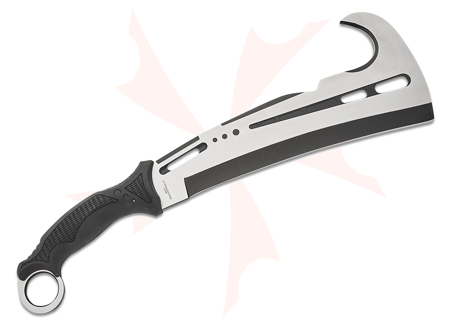 Sierra Zulu Clawhook Machete 10.7" Two-Tone Blade with Hook, Black TPR ...