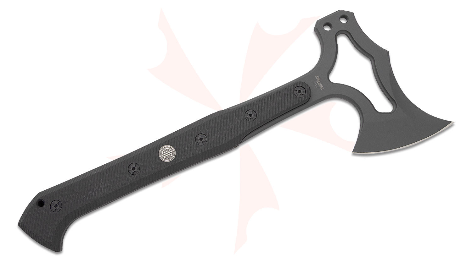 SIG Sauer Allen Elishewitz EX-T01 Tactical Tomahawk 14.13" Overall, Gray Cerakote S-7 Axe Head ...