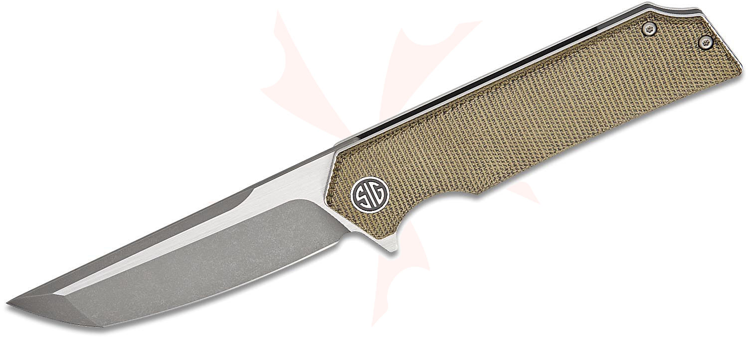 SIG Sauer by Eikonic Tsuru Flipper Knife 3.3" 154CM Two-Tone Tanto ...