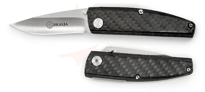 SKALJA KNIVES Savik Handmade Pocket Knife 2.5" Blade, Carbon Fiber ...