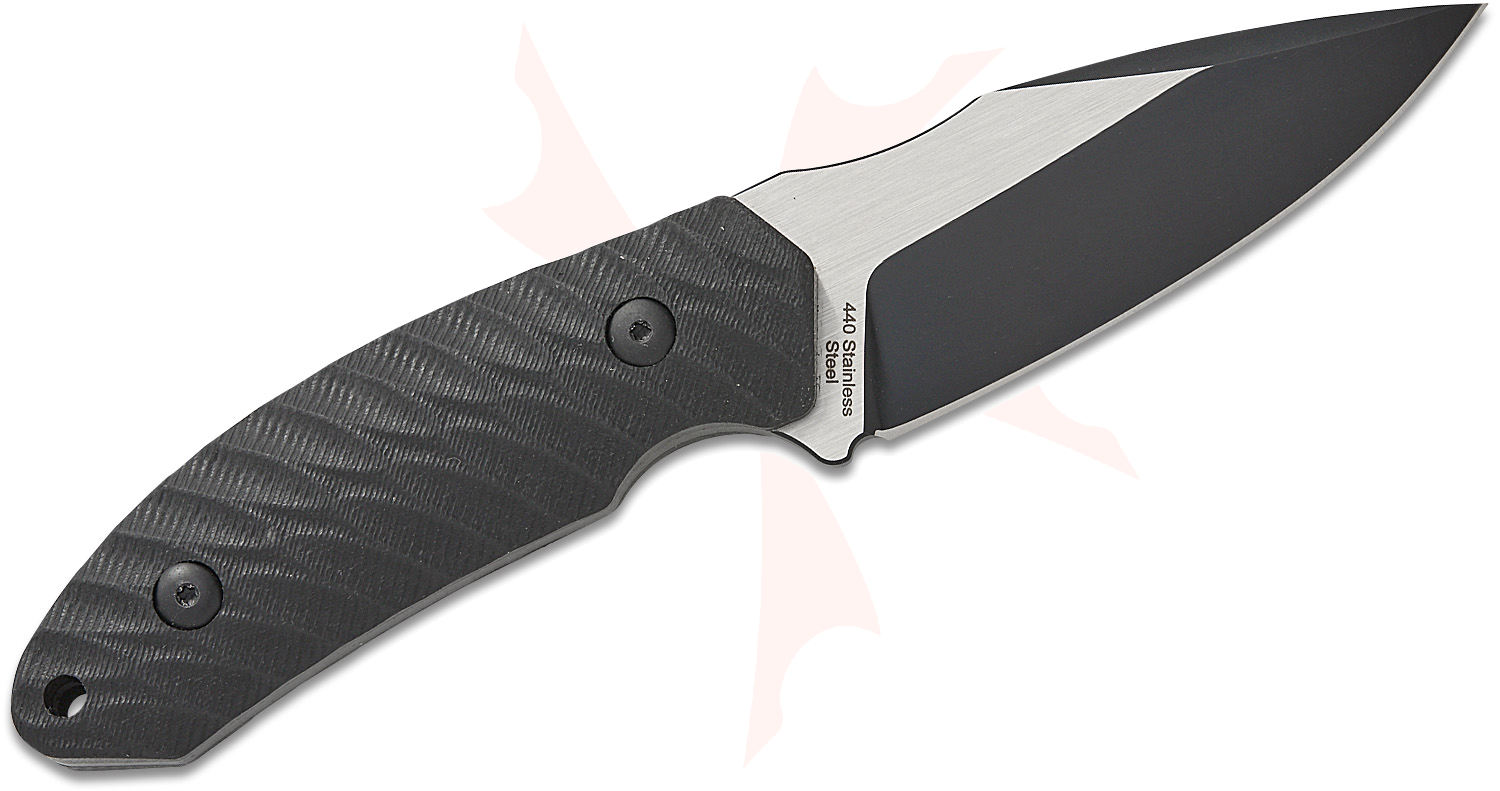 Skallywag Tactical Crows Nest Fixed Blade Knife 3.5" Black PVD Two-Tone ...