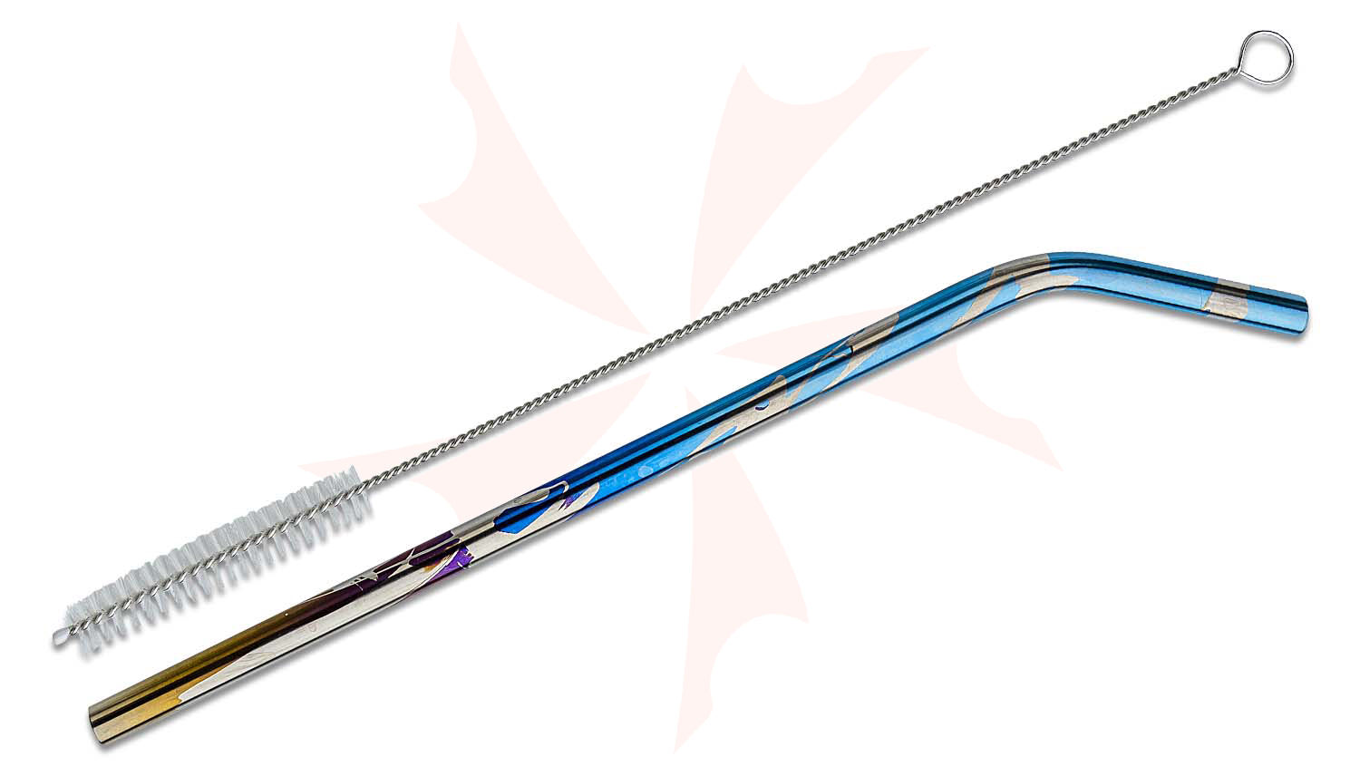 SK Knives Light Blue Fade Splash Anodized Bent Titanium Drinking Straw ...