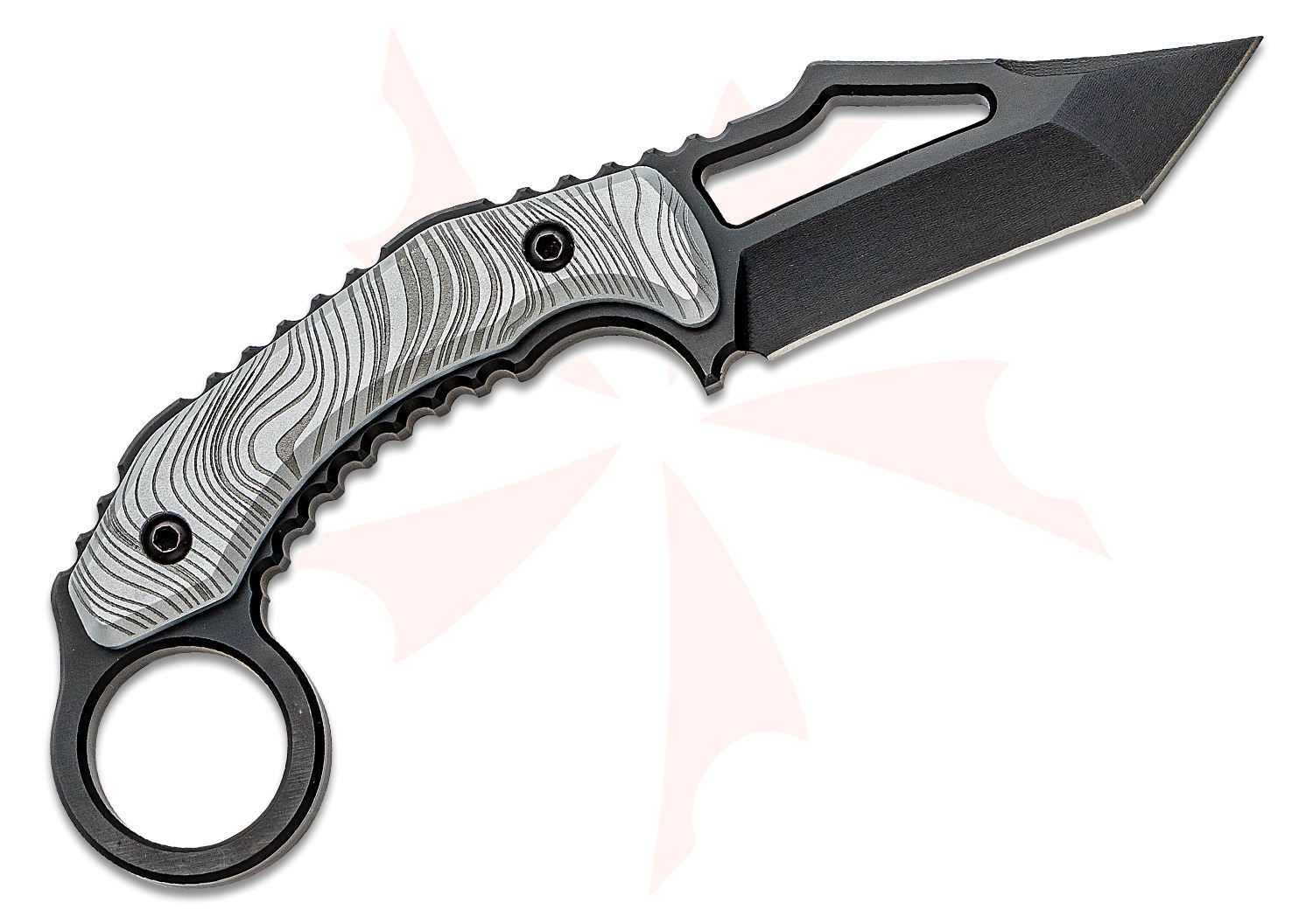 Skyraider Knives SRK-1 Ringed Banshee Fixed Blade Knife 3.177" A2 Black ...