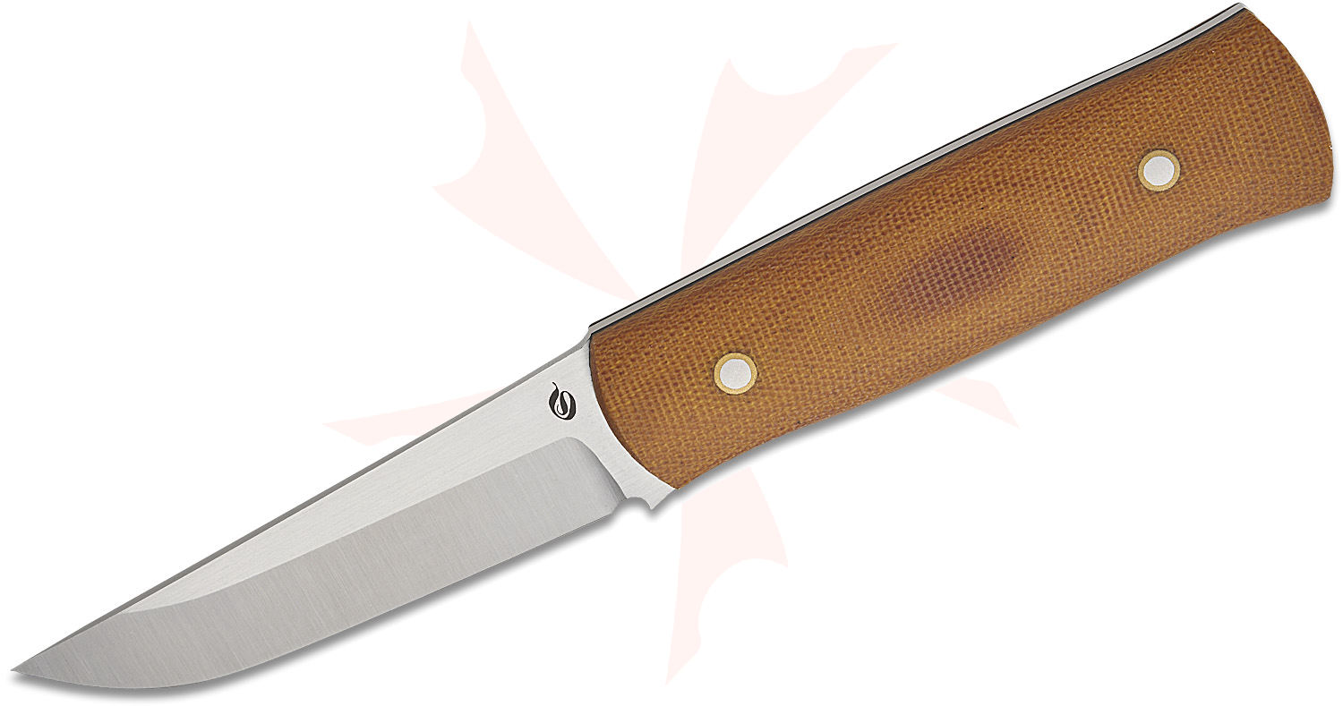 Sliwkosky Knives Custom Puukko 2.0 Fixed Blade Knife 3.7" Elmax Satin Scandi Blade, Contoured ...