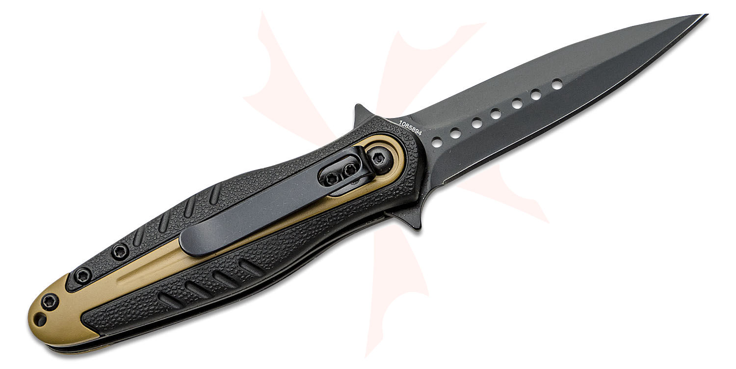 Smith & Wesson M&P Shield Folding Dagger Flipper Knife 2.625" Black ...