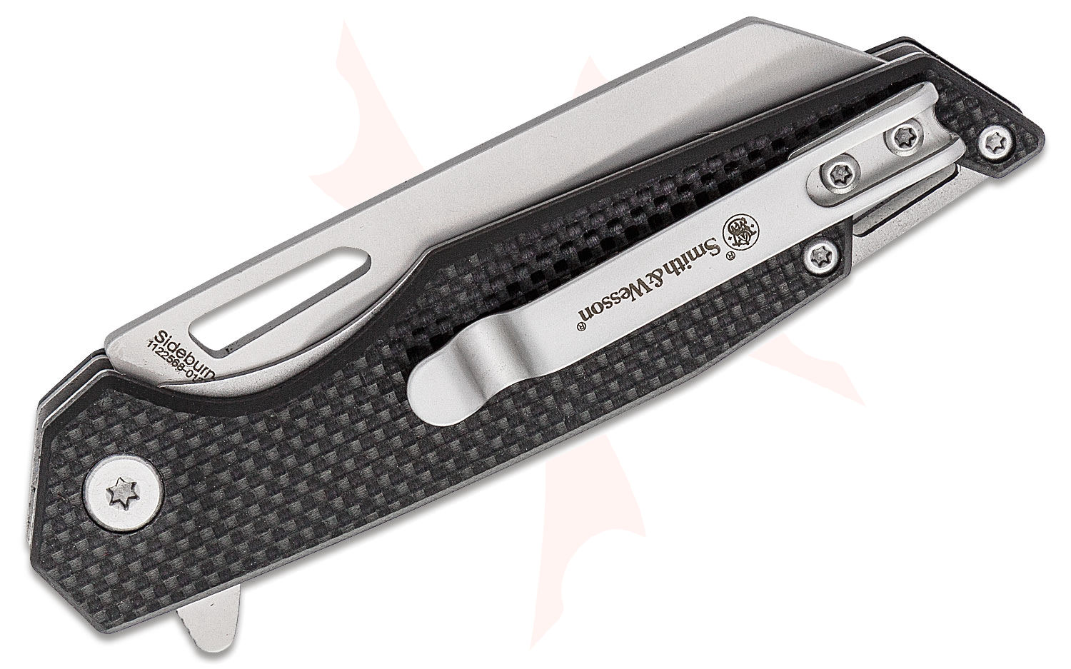 Smith & Wesson Sideburn Liner Lock Flipper Knife 3" Bead Blasted Plain ...