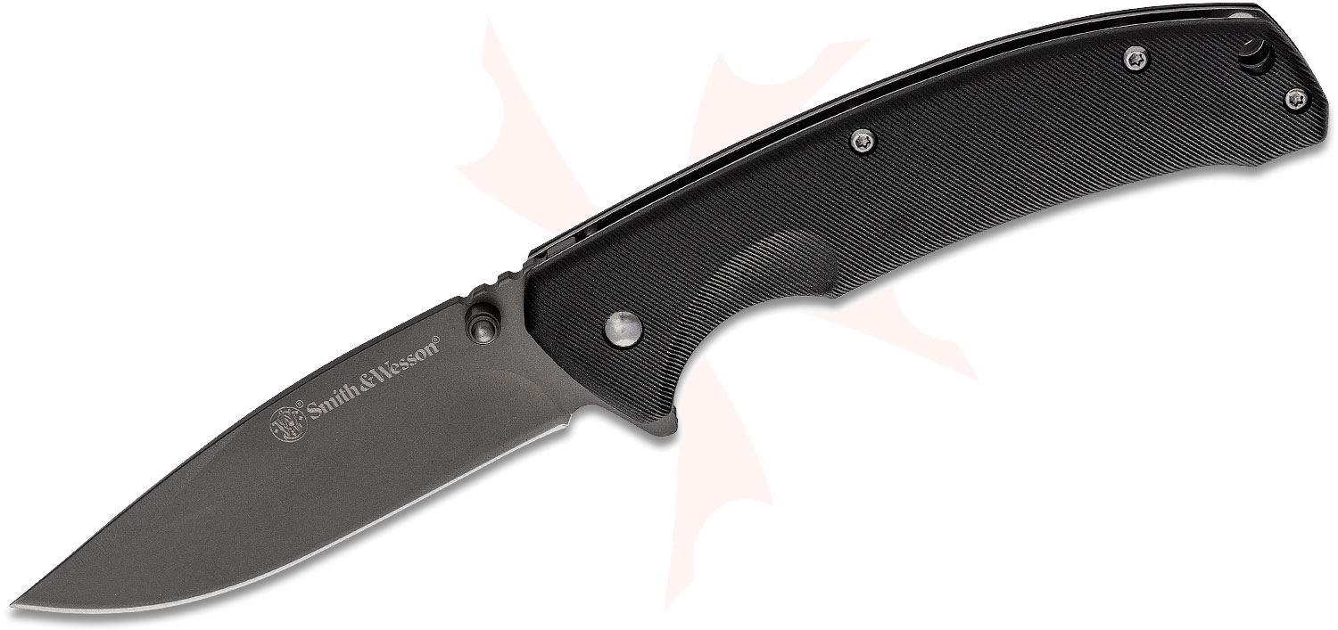Smith & Wesson Velocite Assisted Opening Flipper Knife 3.4" Black Clip ...