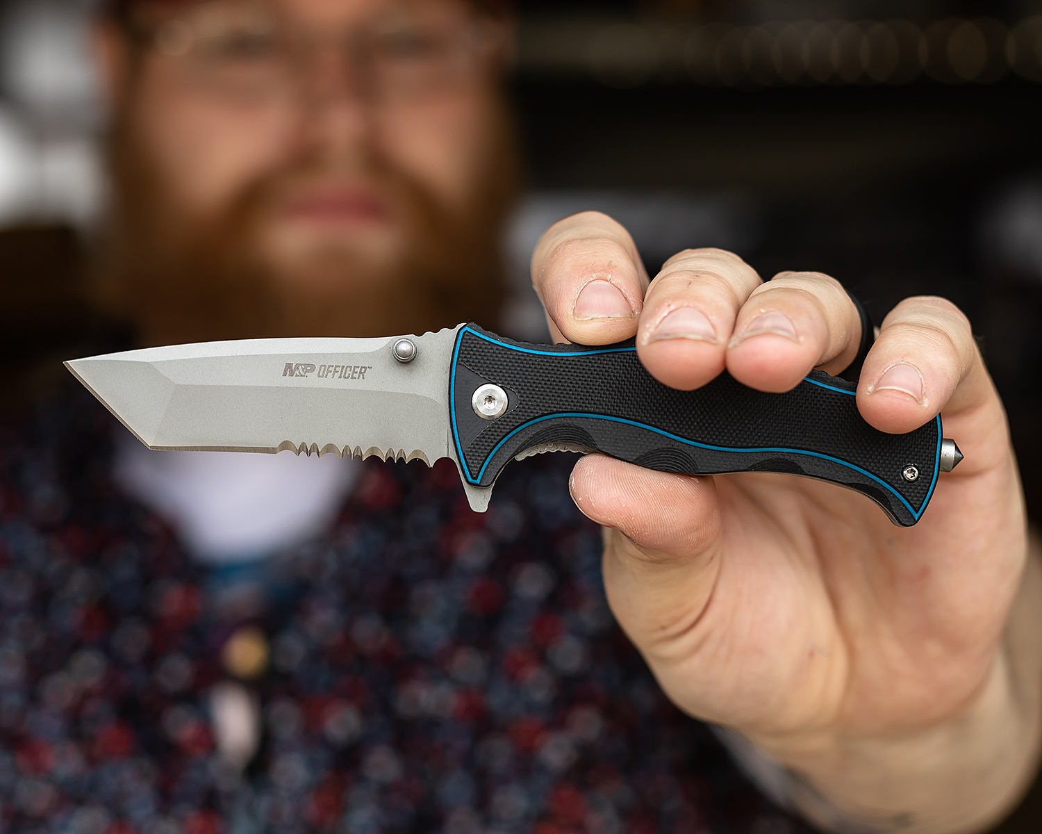 Smith & Wesson M&P Officer Flipper Knife 3.1" Bead Blast Tanto Combo ...