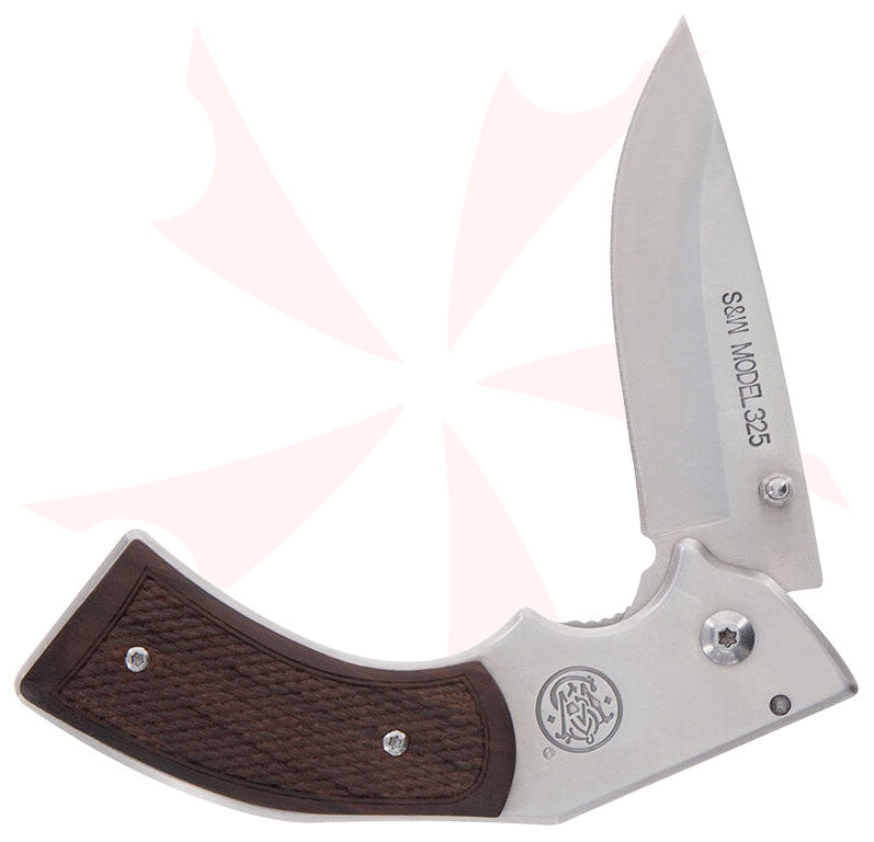 Smith & Wesson M325 Revolver Flipper Knife 3" Satin Drop Point Blade ...