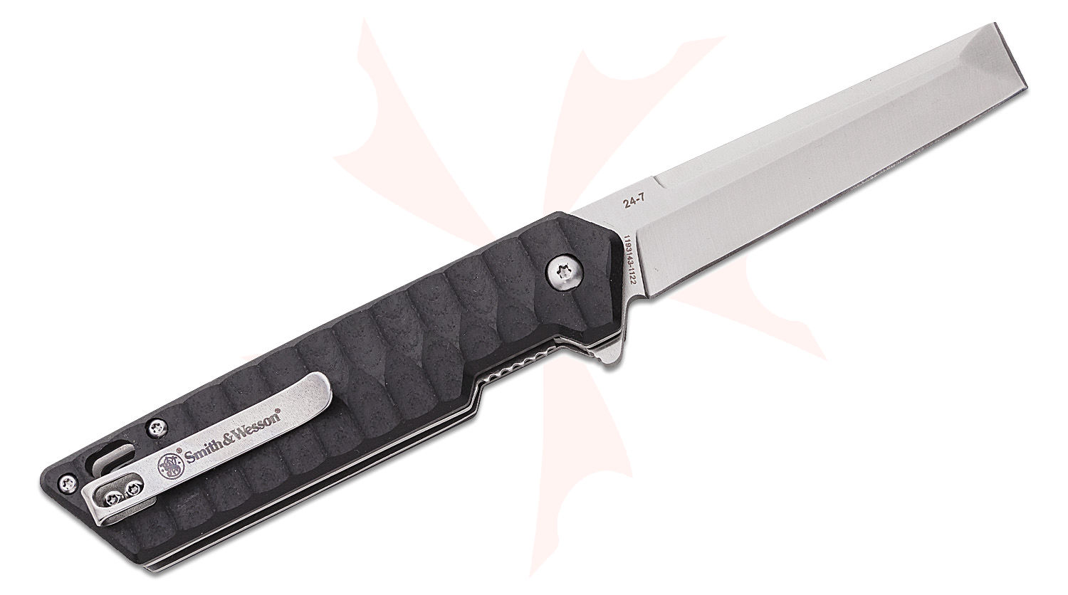 Smith & Wesson 24-7 Folding Cleaver Assisted Flipper Knife 3.25" Satin ...