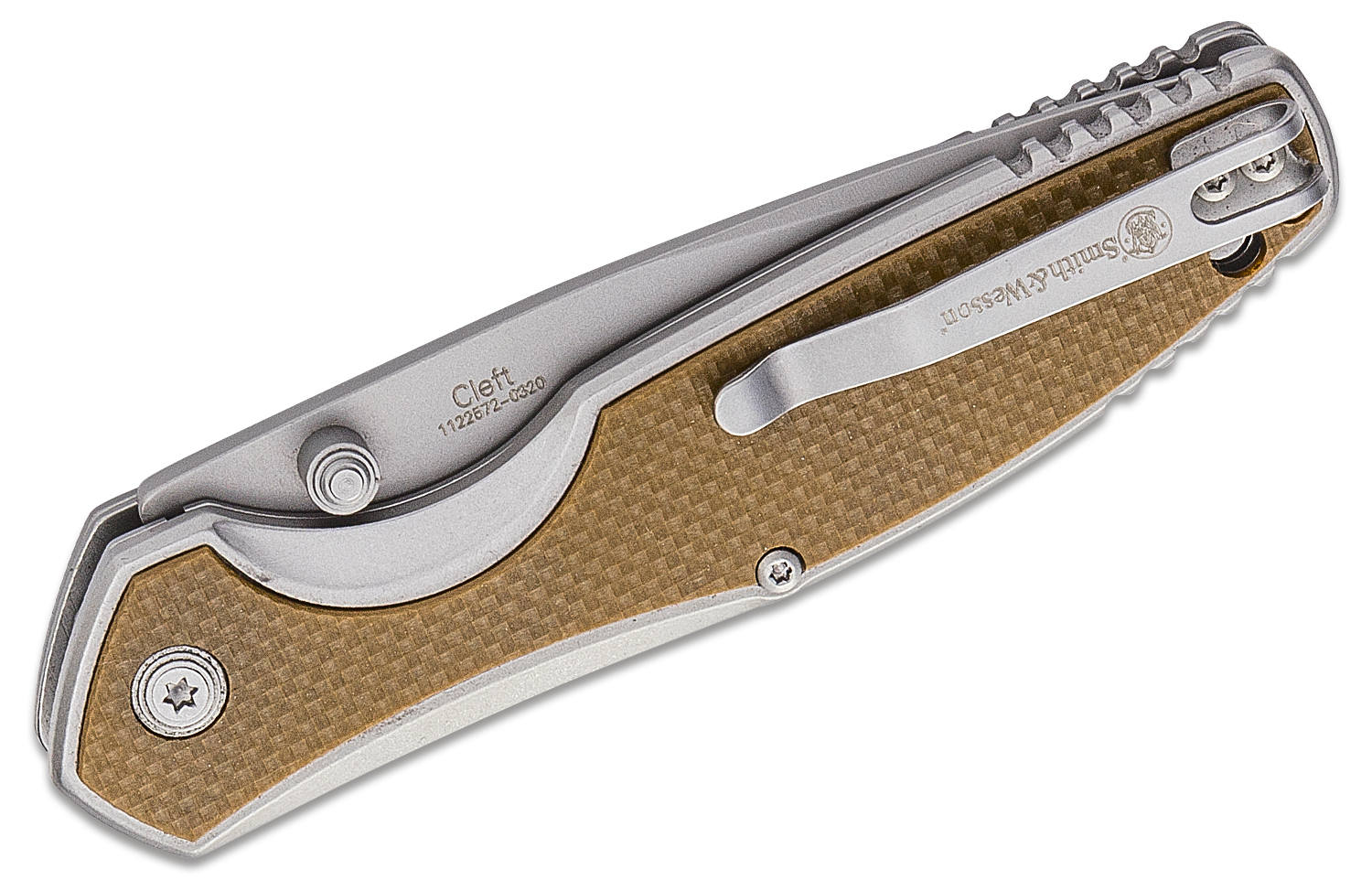 Smith & Wesson Cleft Assisted Opening Folding Knife 3.4" Satin Clip ...
