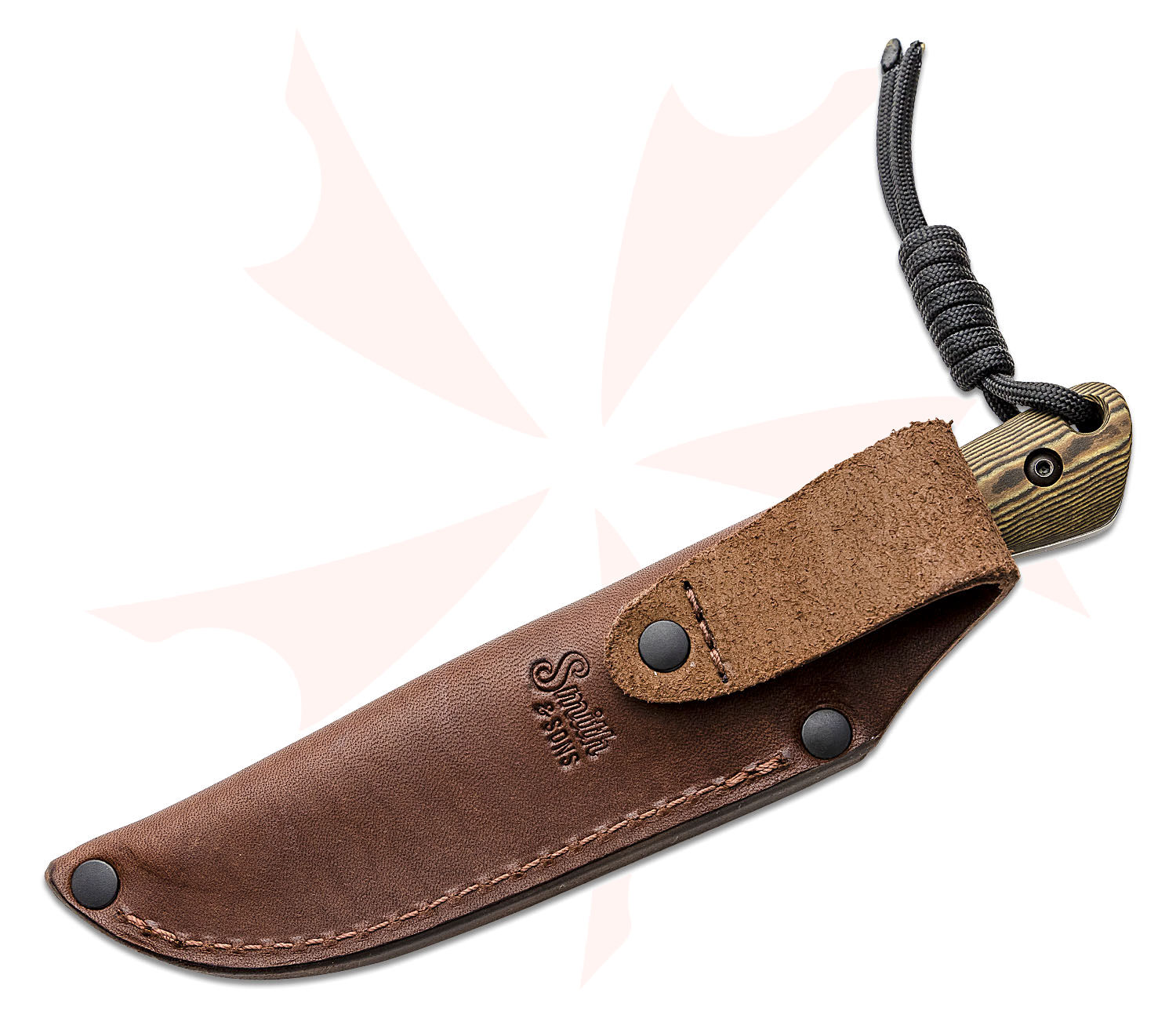 Smith & Sons Brave Fixed Blade Knife 3.5" D2 Stonewashed Drop Point ...