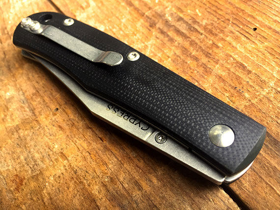 Smith & Sons Cypress Trapper Liner Lock Folding Knife 3.375" D2 Stonewashed Clip Point Blade ...