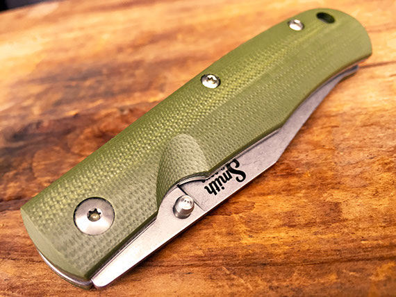 Smith & Sons Cypress Trapper Liner Lock Folding Knife 3.375" D2 Stonewashed Clip Point Blade, OD ...