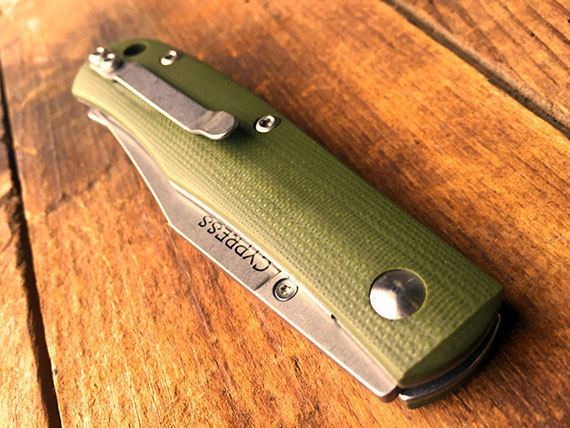 Smith & Sons Cypress Trapper Liner Lock Folding Knife 3.375" D2 Stonewashed Clip Point Blade, OD ...