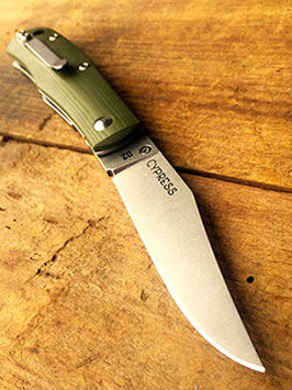 Smith & Sons Cypress Trapper Liner Lock Folding Knife 3.375" D2 Stonewashed Clip Point Blade, OD ...