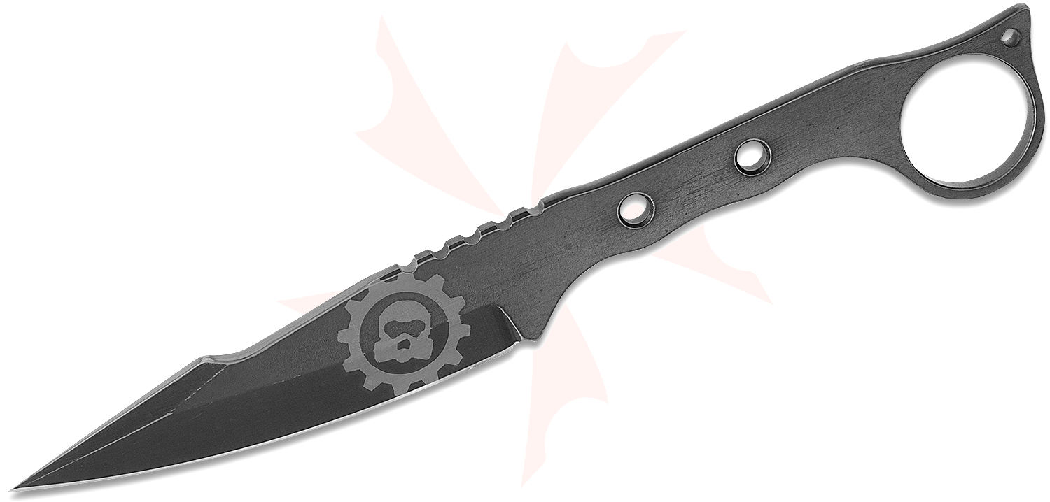 Smock Knives Custom SK10 Fixed Blade Knife 4" CPM-3V Black Battleworn ...