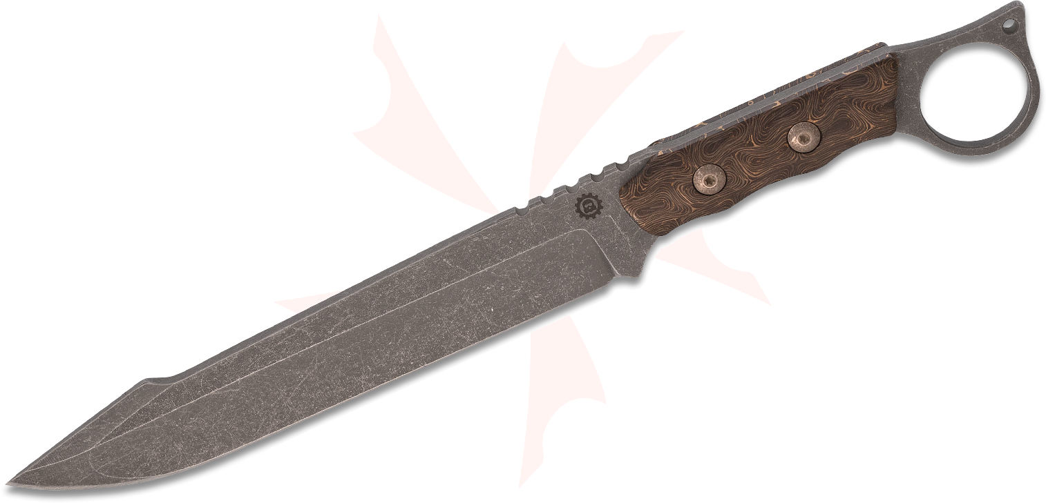 Smock Knives Custom SK10 XL Fixed Blade Knife 6.375" CPM-3V Acid Washed ...