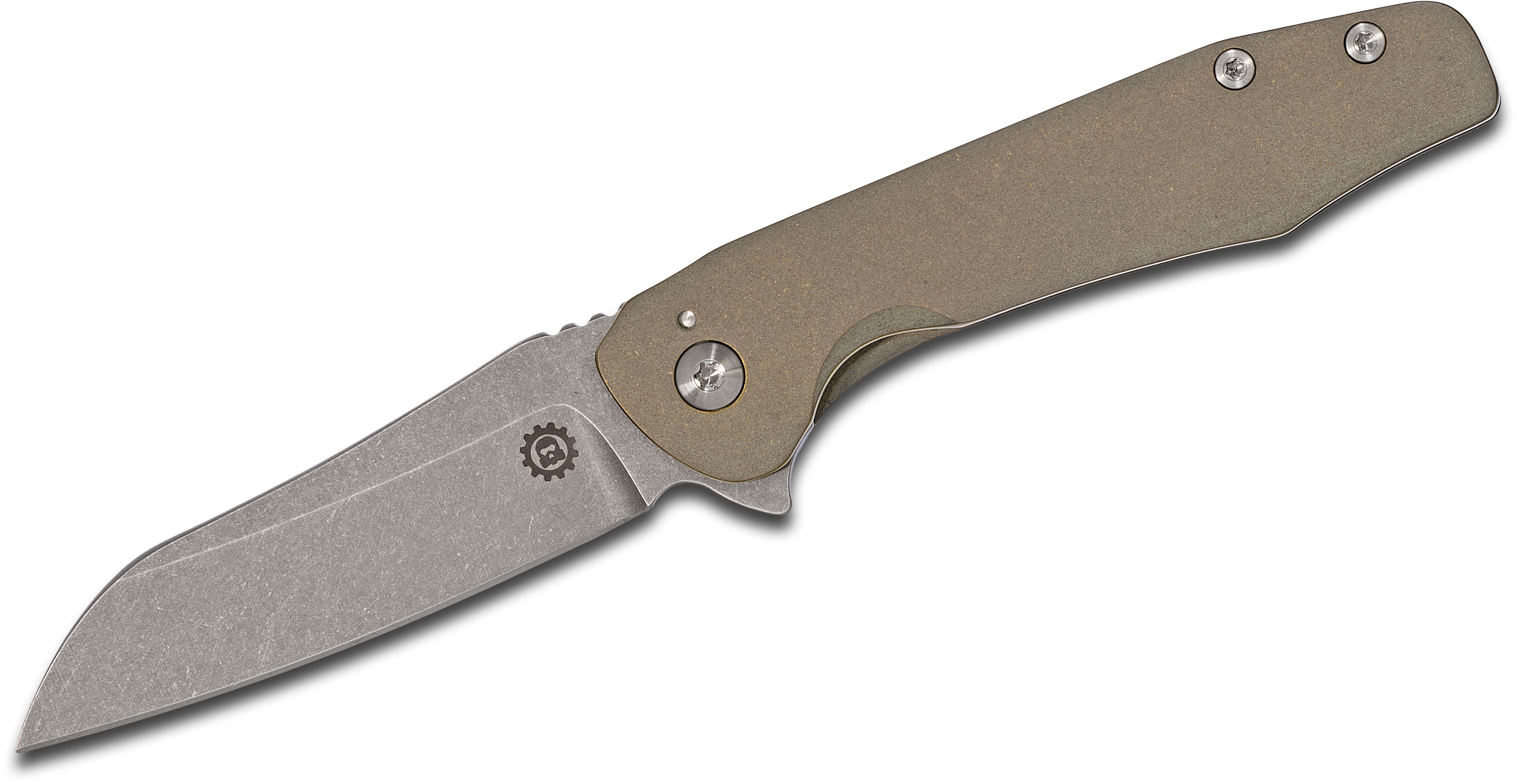 Smock Knives Custom SK45 Flipper 3.125" S30V Sheepsfoot Blade, Antique ...