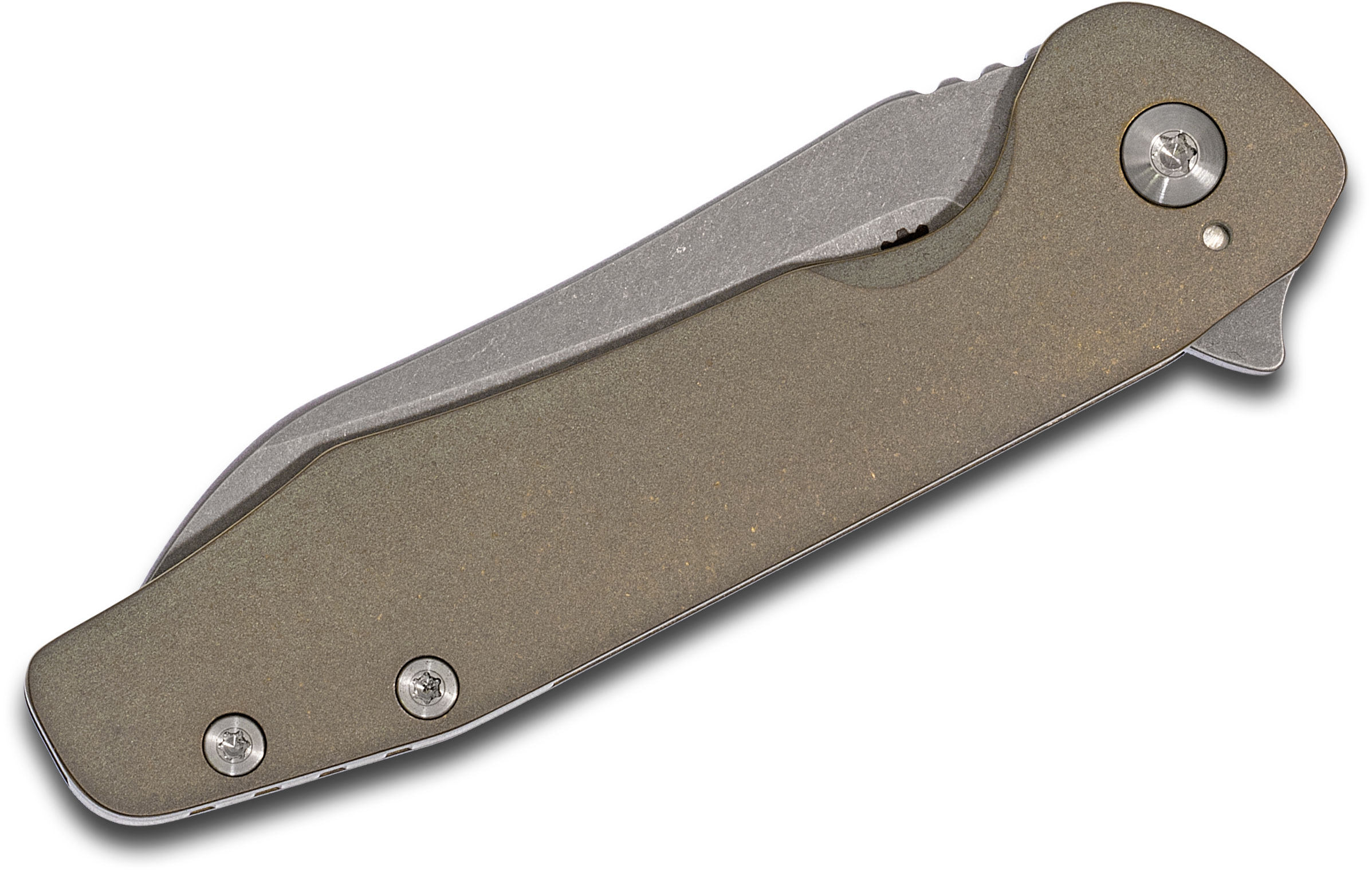 Smock Knives Custom SK45 Flipper 3.125" S30V Sheepsfoot Blade, Antique ...