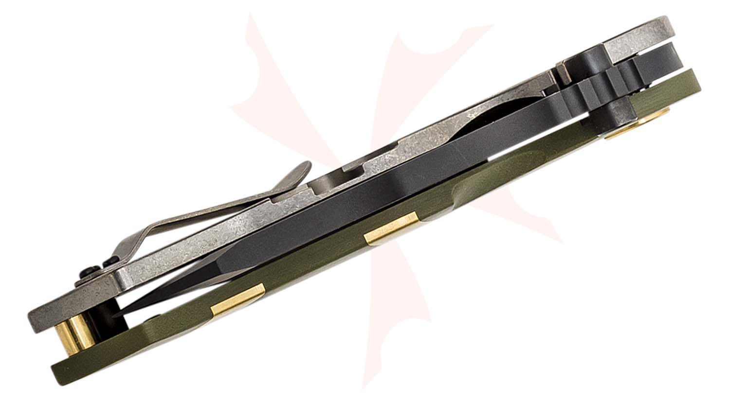 Sniper Bladeworks DMF Folding Knife 3.5" S35VN Black PVD Drop Point Blade, OD Green G10 and ...