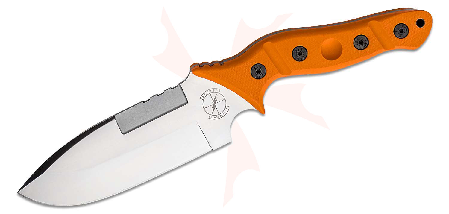 Sniper Bladeworks MAMU Fixed Blade Knife 5.5" Satin Drop Point, Sniper ...