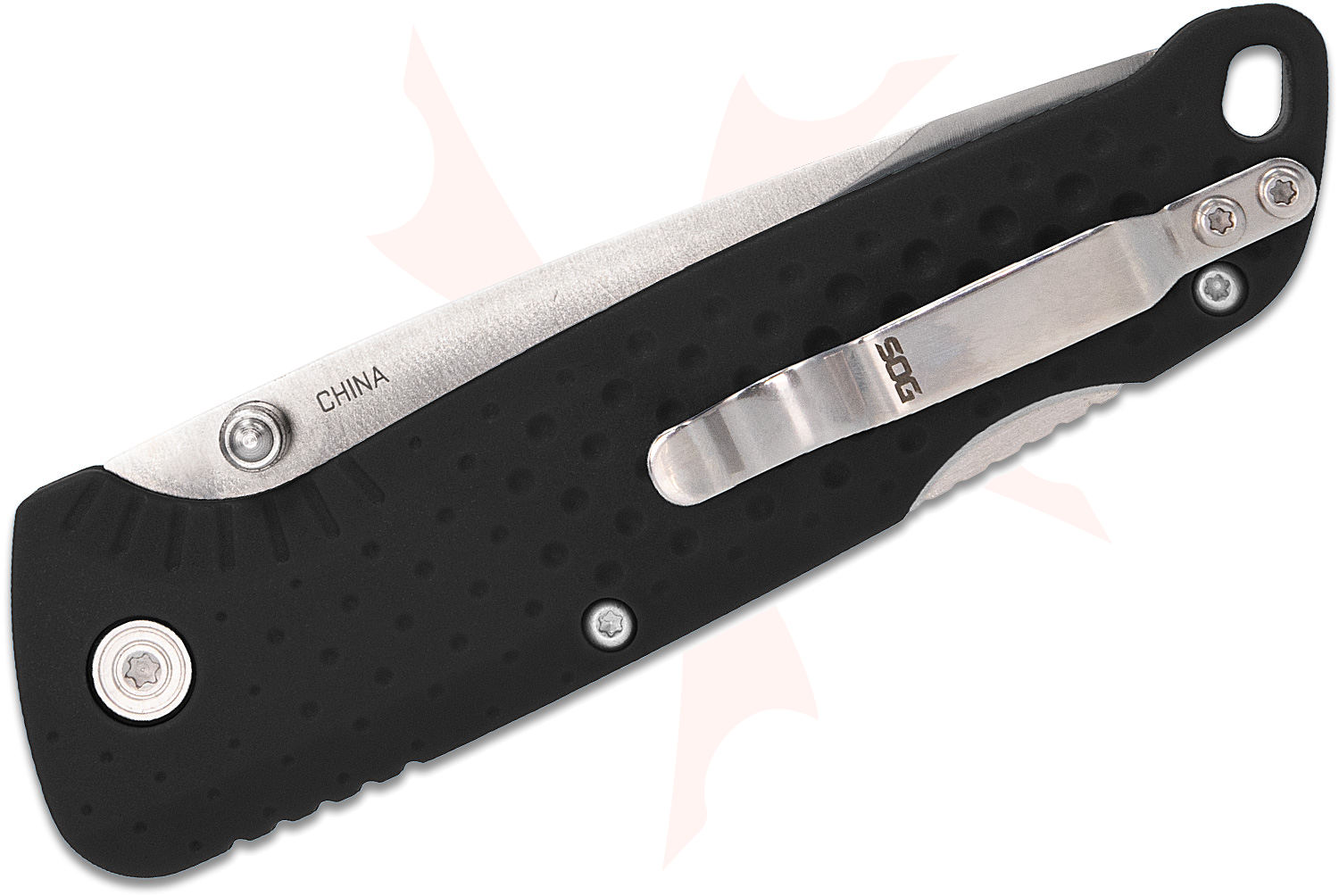 SOG Adventurer LB Lock Back Folding Knife 3" Satin Drop Point Blade ...