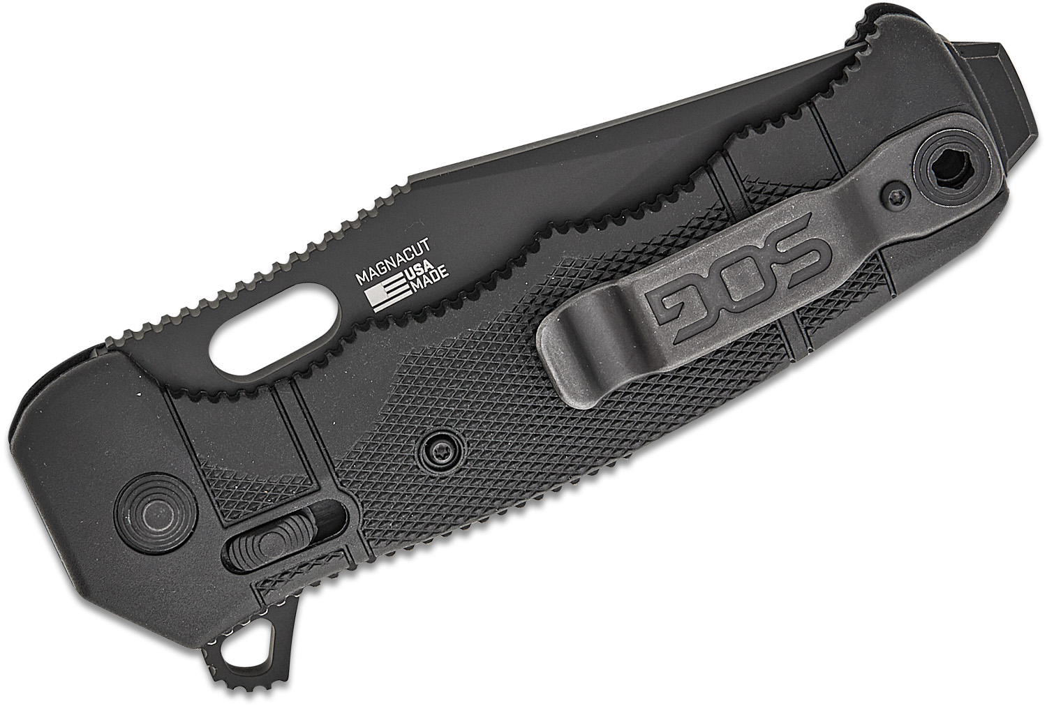SOG SEAL XR Ti Crossbar Lock Flipper Knife 3.9" CPM-MagnaCut Black TiNi ...