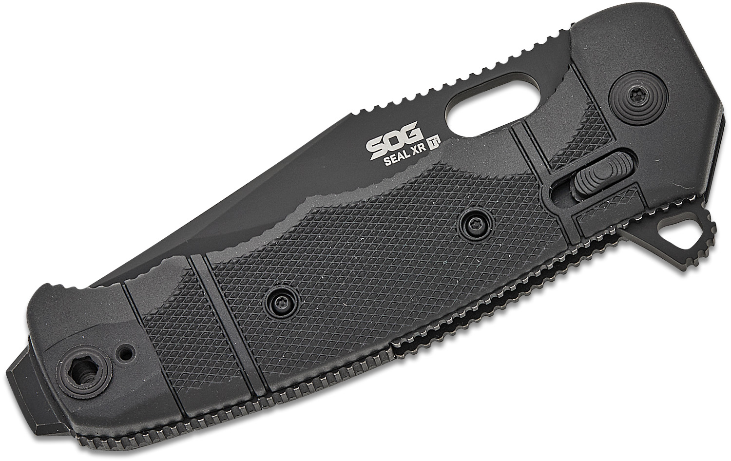 SOG SEAL XR Ti Crossbar Lock Flipper Knife 3.9" CPM-MagnaCut Black TiNi ...