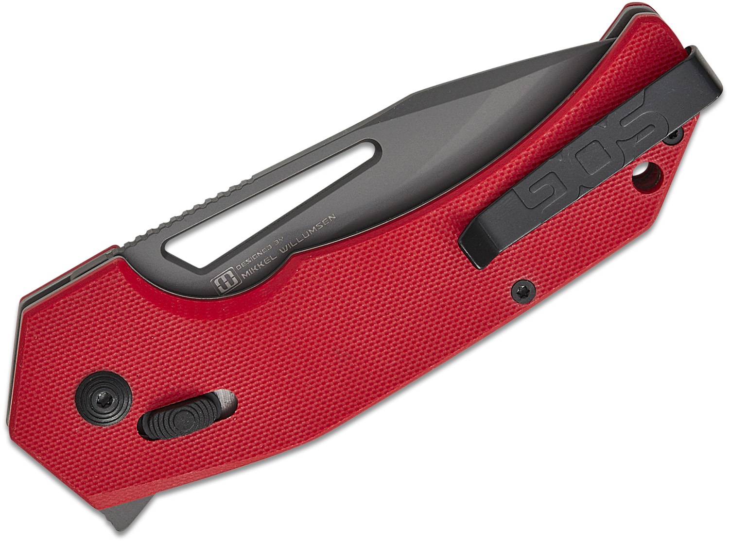 SOG Mikkel Willumsen Prohen XR Lock Flipper Knife 3.35" Gray D2 Drop ...