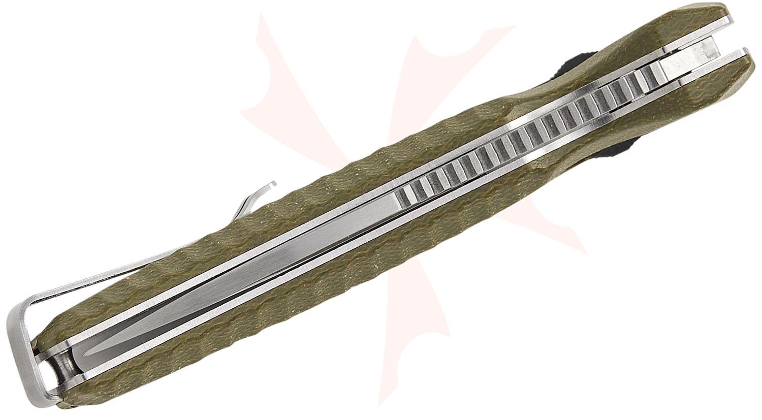 SOG Hidaka XR Flipper Knife 3.5" CPM-3V Satin Kiku Blade, Green Micarta ...