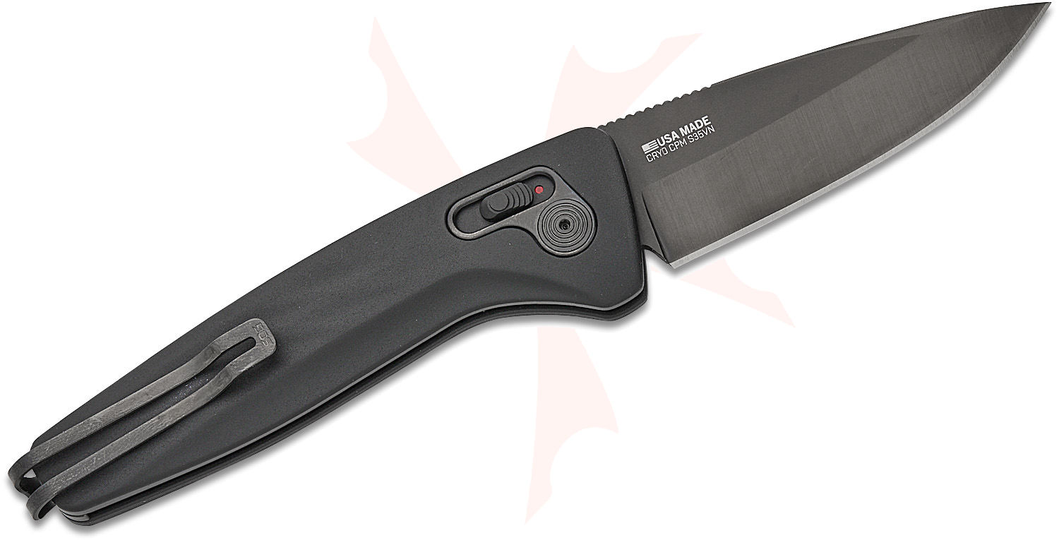 SOG One-Zero AU AUTO Folding Knife 3.11" S35VN Black TiNi Drop Point ...