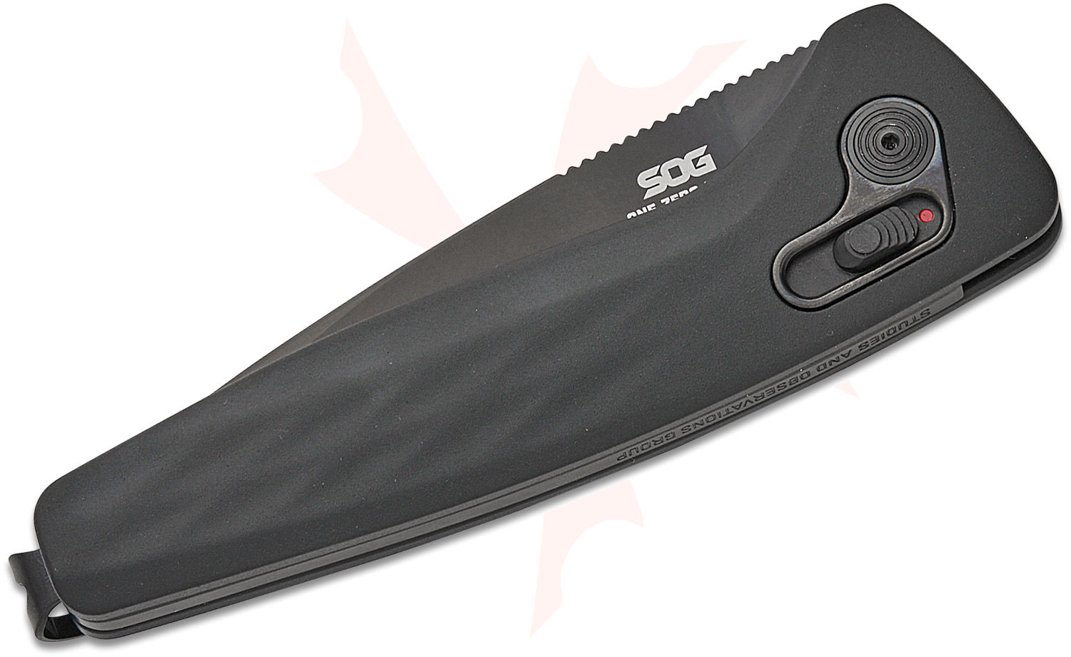 SOG One-Zero AU AUTO Folding Knife 3.11" S35VN Black TiNi Drop Point ...